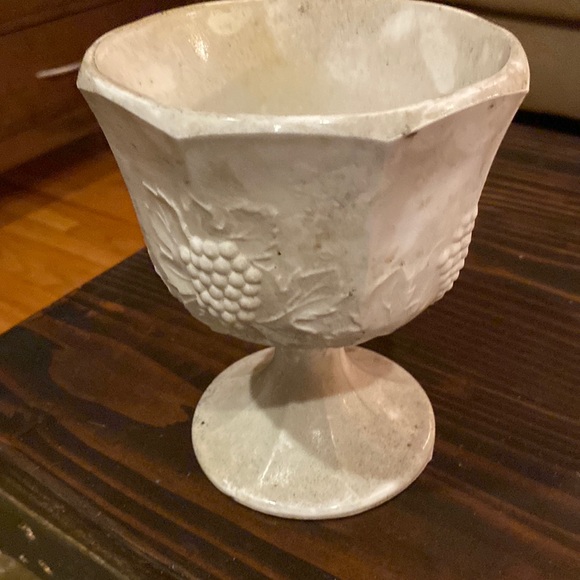 Accents | Vintage White Compote With Grape Design | Poshmark